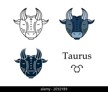 Taurus zodiac sign. Line style icon of zodiacal weapon sword. One of 12 ...