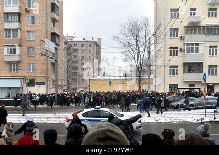 Unauthorized rally in support of opposition leader Alexei Navalny in ...