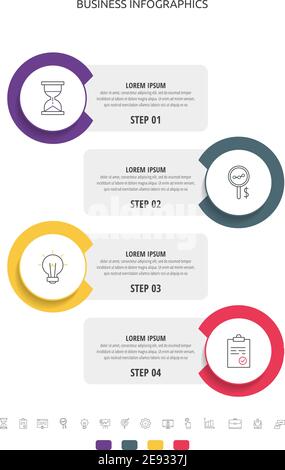 Vector infographics circles with 7 steps, labels. Line chart. Timeline used for diagram, banner ...