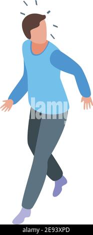Scared person icon. Isometric of scared person vector icon for web ...