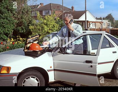 Historical archival 1990s view Ford tractor factory at Basildon storage ...