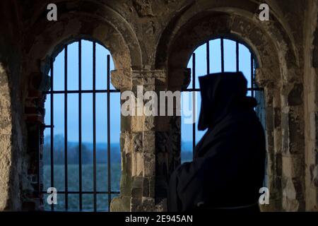 Imprisoned Benedictine monk in medieval Britain Stock Photo - Alamy