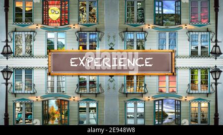 Street Sign the Direction Way to Experience Stock Photo - Alamy