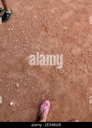 beautiful landscape of a pink salt lake Stock Photo - Alamy
