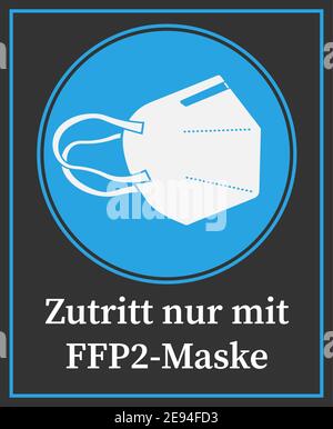 FFP2 face mask icon symbol sign flat design vector illustration Stock ...