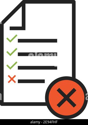 In non compliance icon set that shows a company did not pass inspection ...