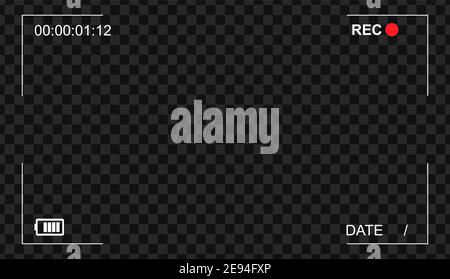 Video camera viewfinder overlay icon. Modern camera frame vector ...