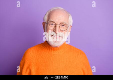 Portrait of cheerful nice person beaming smile arms show flex biceps ...