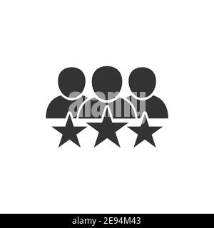 People with stars icon. Qualified business team. Rating line concept ...