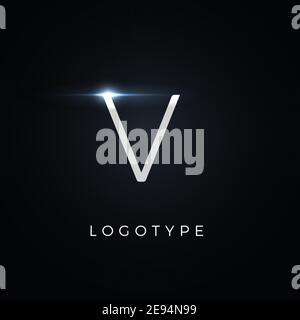 Futurism style letter V. Minimalist type for modern futuristic logo ...