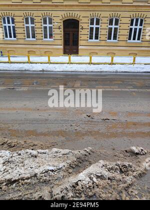 dirty snow and slush Stock Photo - Alamy