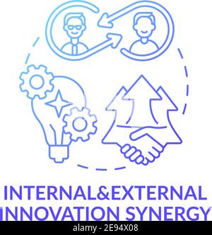 Internal and external innovation synergy concept icon Stock Vector ...