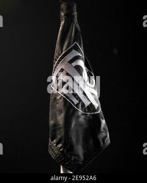 General view of a Prenton Park corner flag before the game Stock Photo ...