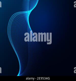 Beautiful wave shaped array of glowing dots.Abstract vector design element Stock Vector Image ...