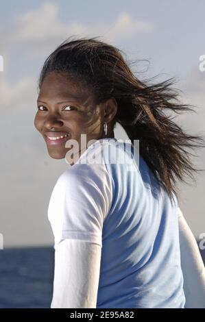 French athlete Muriel Hurtis poses in Toulon, southern France on ...