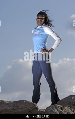 French athlete Muriel Hurtis poses in Toulon, southern France on ...
