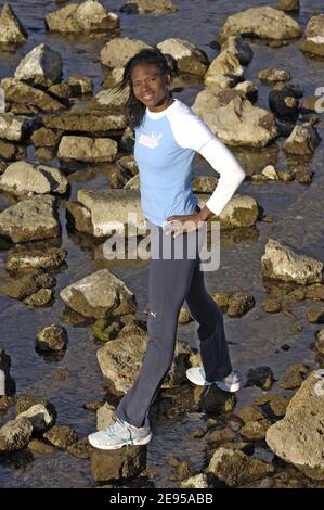 French athlete Muriel Hurtis poses in Toulon, southern France on ...