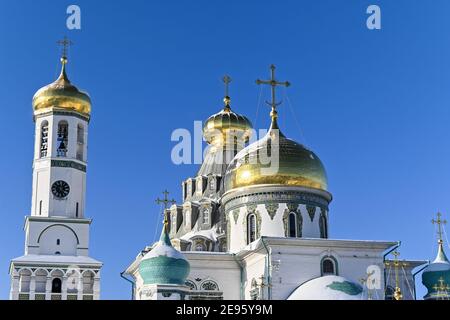 New Jerusalem Monastery. Frosty sunny day in January. Russian Orthodox ...