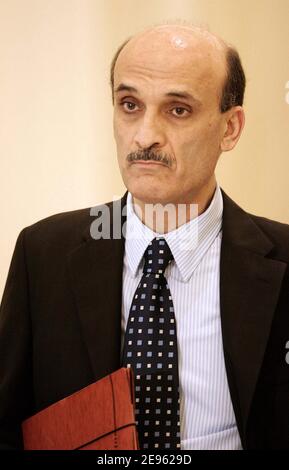 Lebanese Forces leader Samir Geagea and Druze leader Walid Jumblatt ...