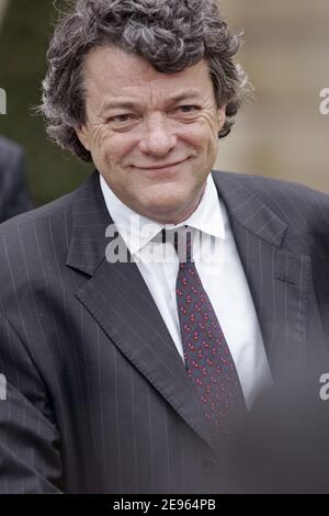 Minister for Employment, Jean-Louis Borloo, gives his New Year adress ...