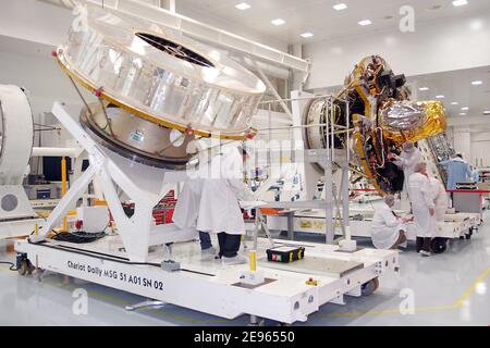Views of the satellites factory of French-Italian group Alcatel Alenia ...