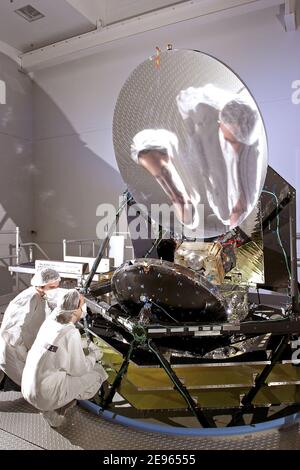Views of the satellites factory of French-Italian group Alcatel Alenia ...