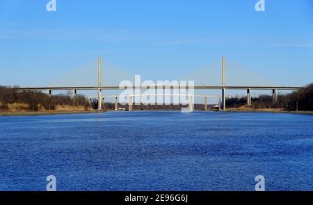 The view of William V Roth Bridge above the Chesapeake Canal near ...