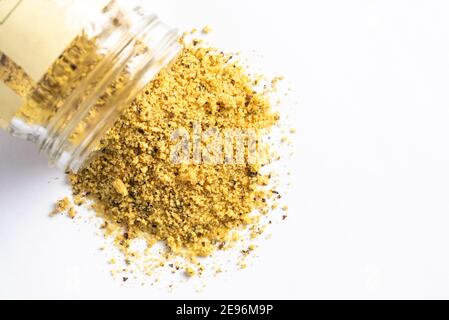 Lemon Pepper Spilled from a Spice Jar Stock Photo - Alamy
