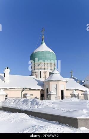 New Jerusalem Monastery. Frosty sunny day in January. Russian Orthodox ...