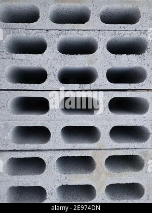 Building materials, gray concrete cement fence made in the form of ...
