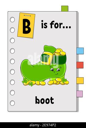 Flashcard letter B is for boot illustration Stock Vector Image & Art ...
