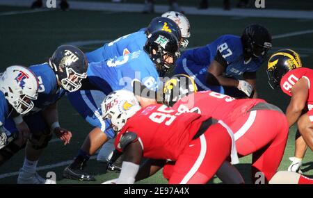 January 31, 2021 - The line of scrimmage during the Hula Bowl at Aloha ...
