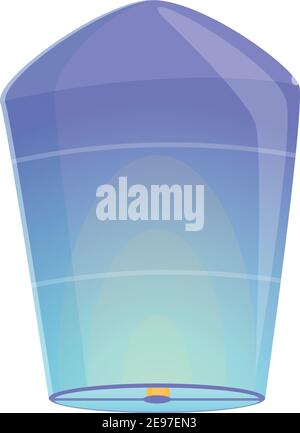 Blue floating lantern icon. Cartoon of blue floating lantern vector ...