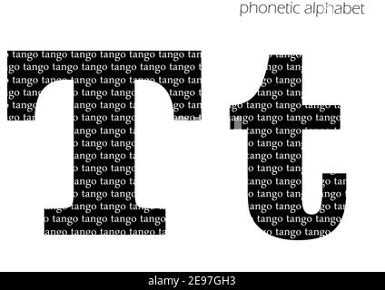 T (tango) 3d illustration phonetic alphabet design for decoration with ...