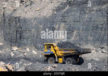 INDIA Dhanbad, open-cast coal mining of BCCL Ltd a company of COAL ...