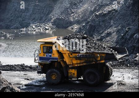 INDIA Dhanbad, open-cast coal mining of BCCL Ltd a company of COAL ...