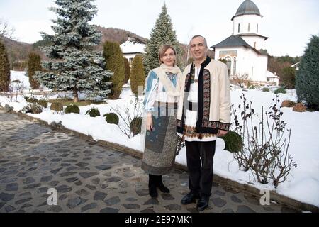 Godparents, Prince Mihai and his wife Princess Emanuela de Ghyka attend ...