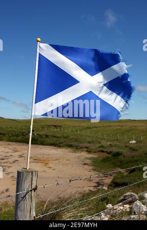 Scottish Saltire St. Andrew's flag, during the Olympic HomeComing ...