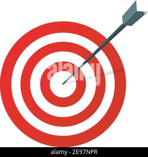 Arrow hitting target at center icon, Precision, accuracy icon Stock ...