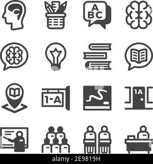 Classroom icon vector - The training icon - Teacher and learner ...