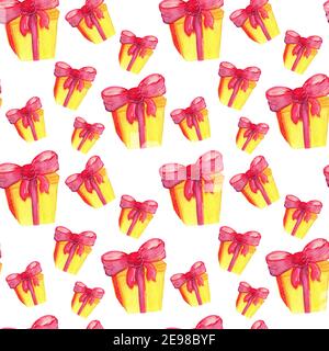 Christmas seamless pattern, xmas watercolor abstract background with ...