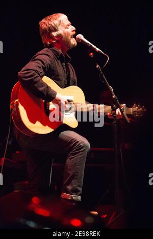 John Bramwell of I Am Kloot live on stage at the Barbican in London ...
