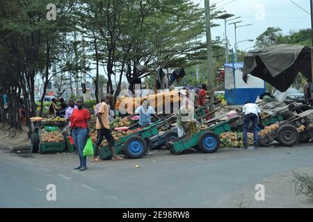 Small slums of Mombasa. Traveling to Mombasa. Kenya, Africa Stock Photo ...
