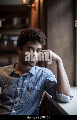 Marcus Haughton of Theme Park before the band's private gig at Soho ...