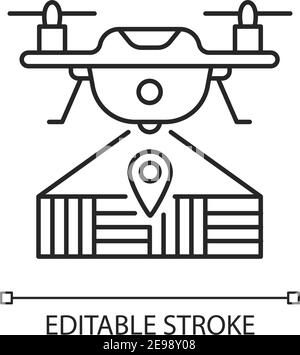 surveying drone line icon vector. surveying drone sign. isolated ...