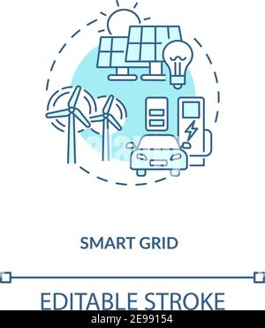 Electricity power Smart Grid Automation Vector Design for electricity ...