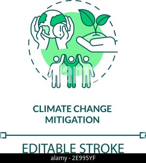 Climate change mitigation abstract concept vector illustrations Stock ...
