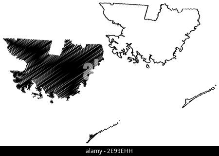 Hyde County (North Carolina) outline map set Stock Vector Image & Art ...