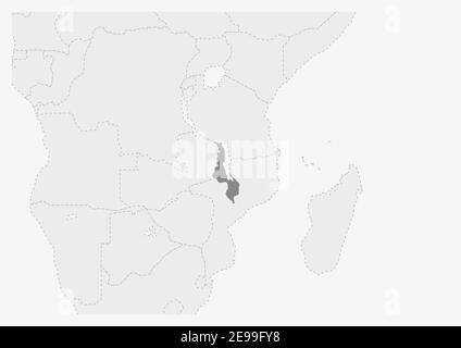 Lake Malombe (Africa, Republic of Malawi) map vector illustration ...