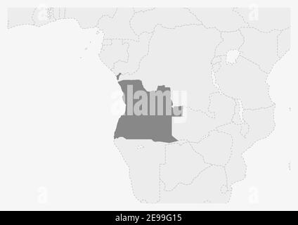 Map of Africa with highlighted Namibia map, gray map of Namibia with ...